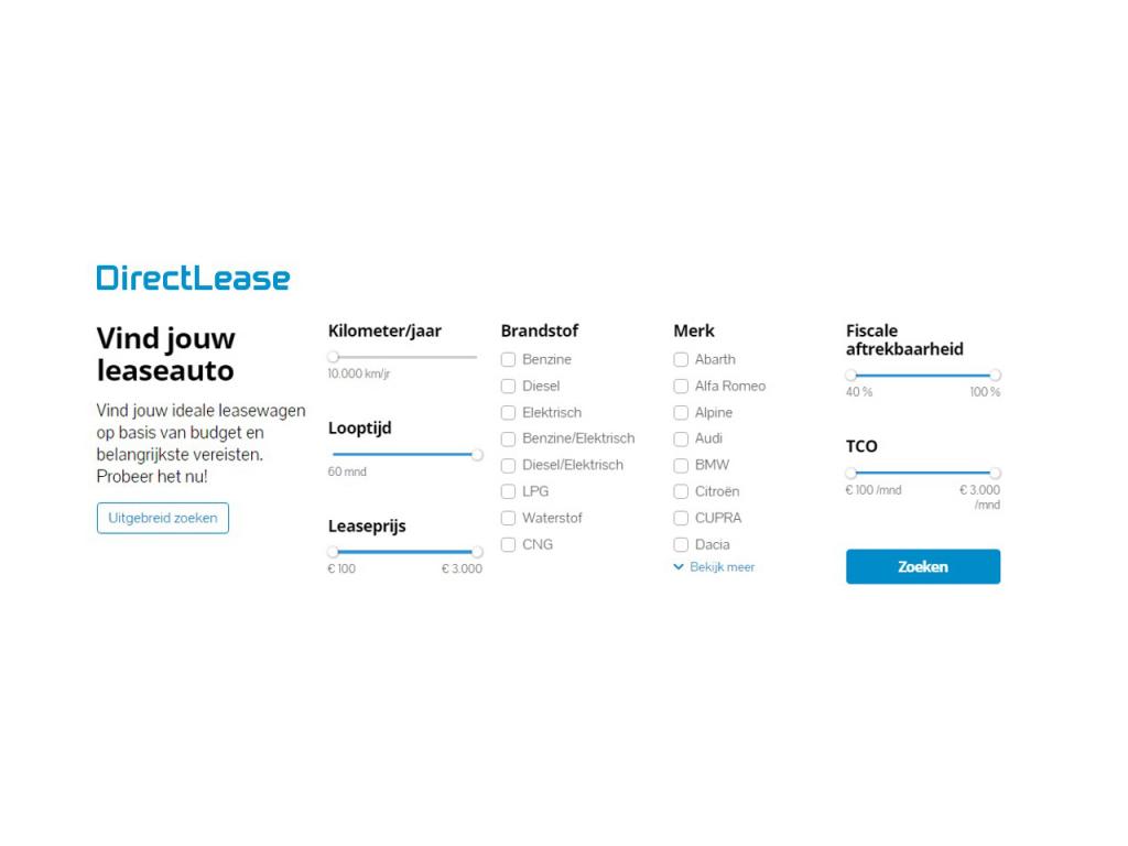 DVO | Nieuwe manier om lease-wagen te kiezen bij directlease.be